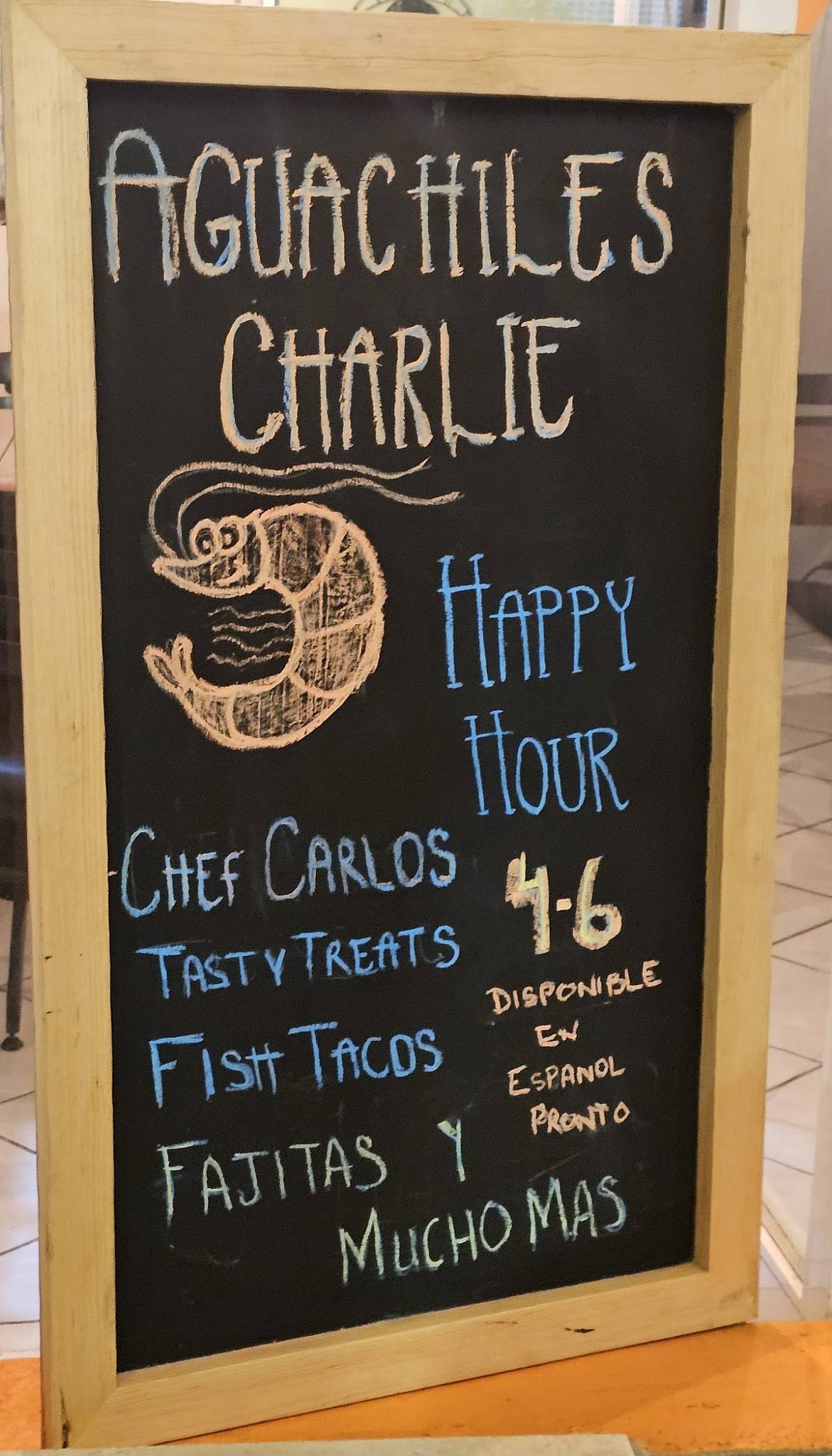 Menu at Aguachiles Charlie, mariscos / Seafood restaurant, Puerto ...