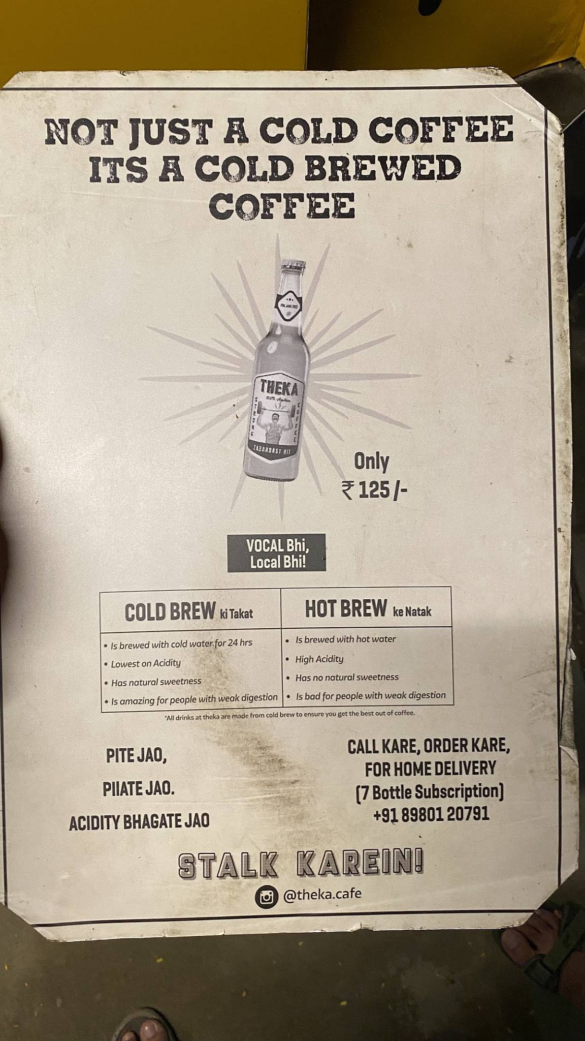 Menu at Theka Coffee, Ahmedabad, Sindhu Bhavan Rd