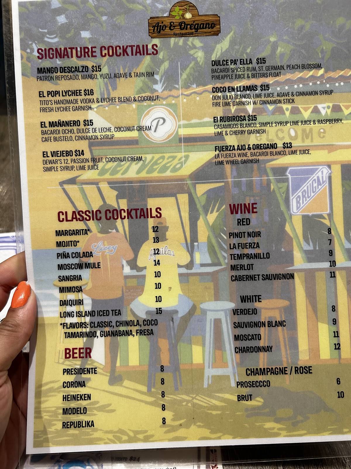 Menu at Ajo y Oregano restaurant, New York City, White Plains Rd