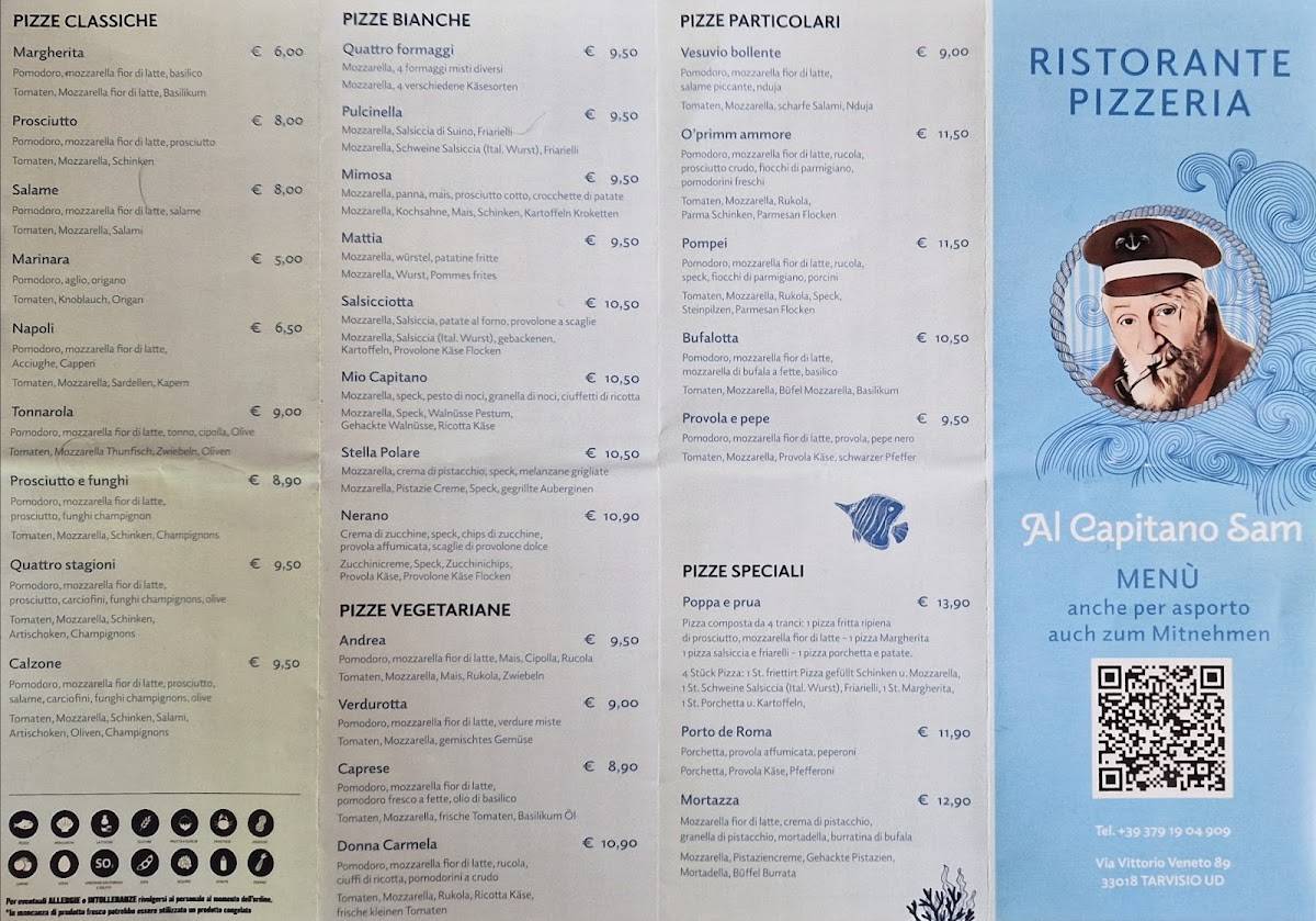Menu da Al Capitano Sam ristorante, Tarvisio
