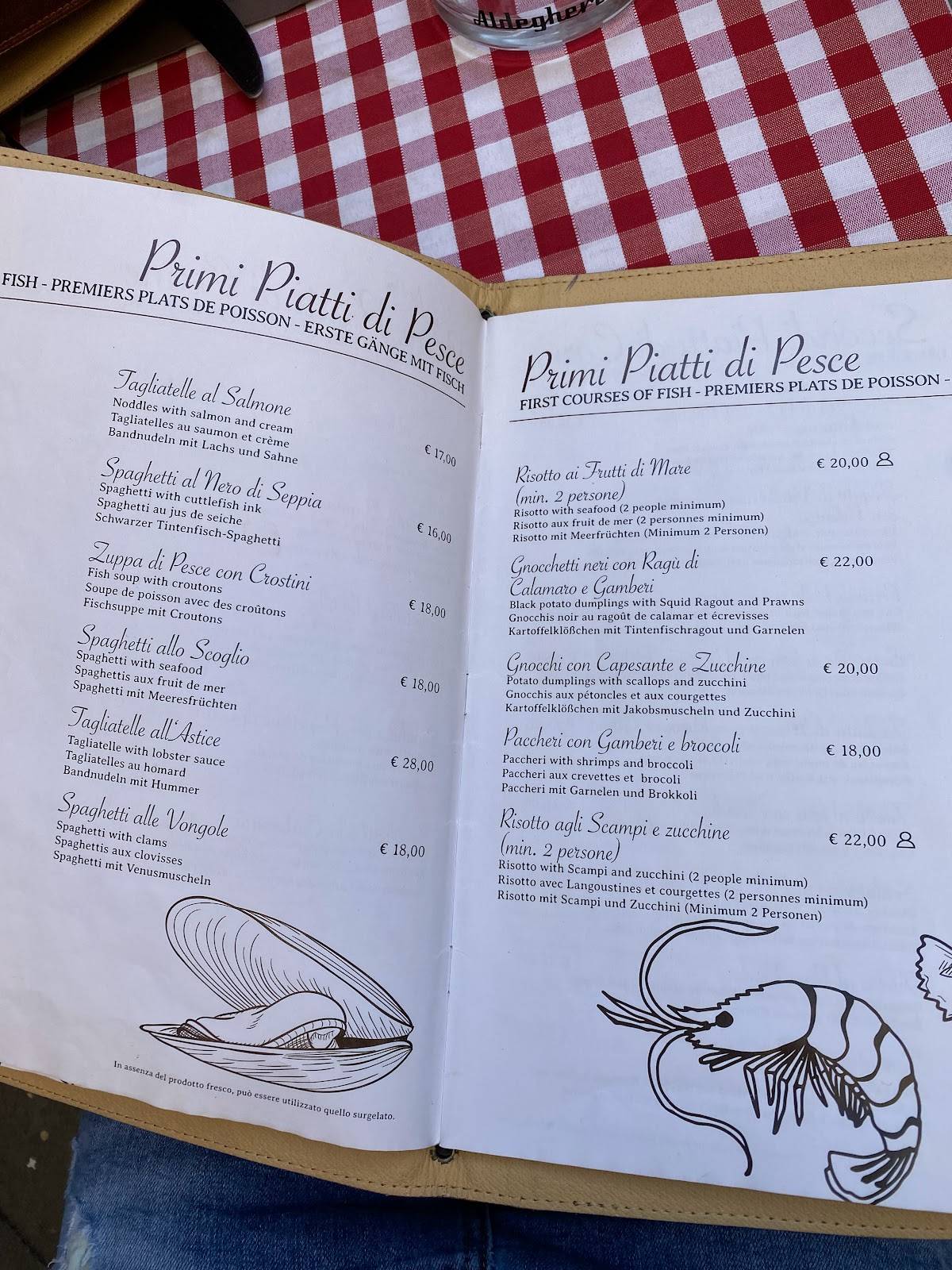 Menu at AlzarOtzo Canarregio snc restaurant, Venice