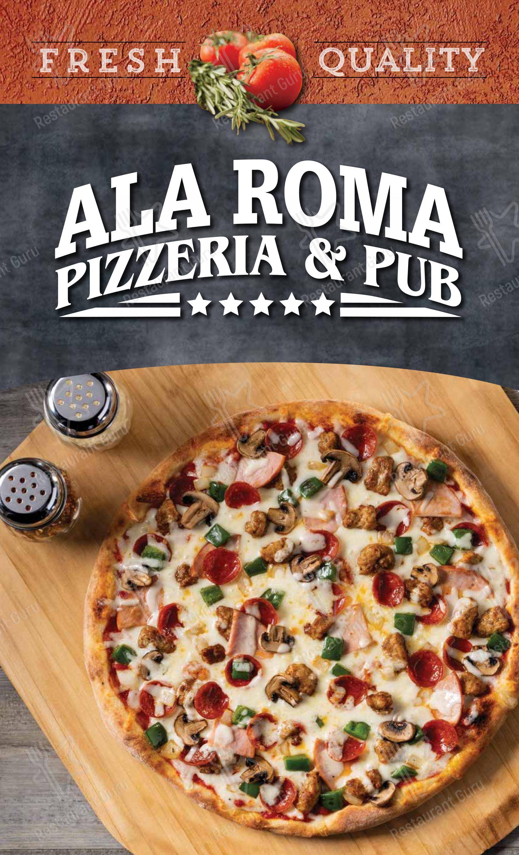 Menu at Ala Roma Pizzeria & Pub, Fond du Lac, 171 N Pioneer Rd