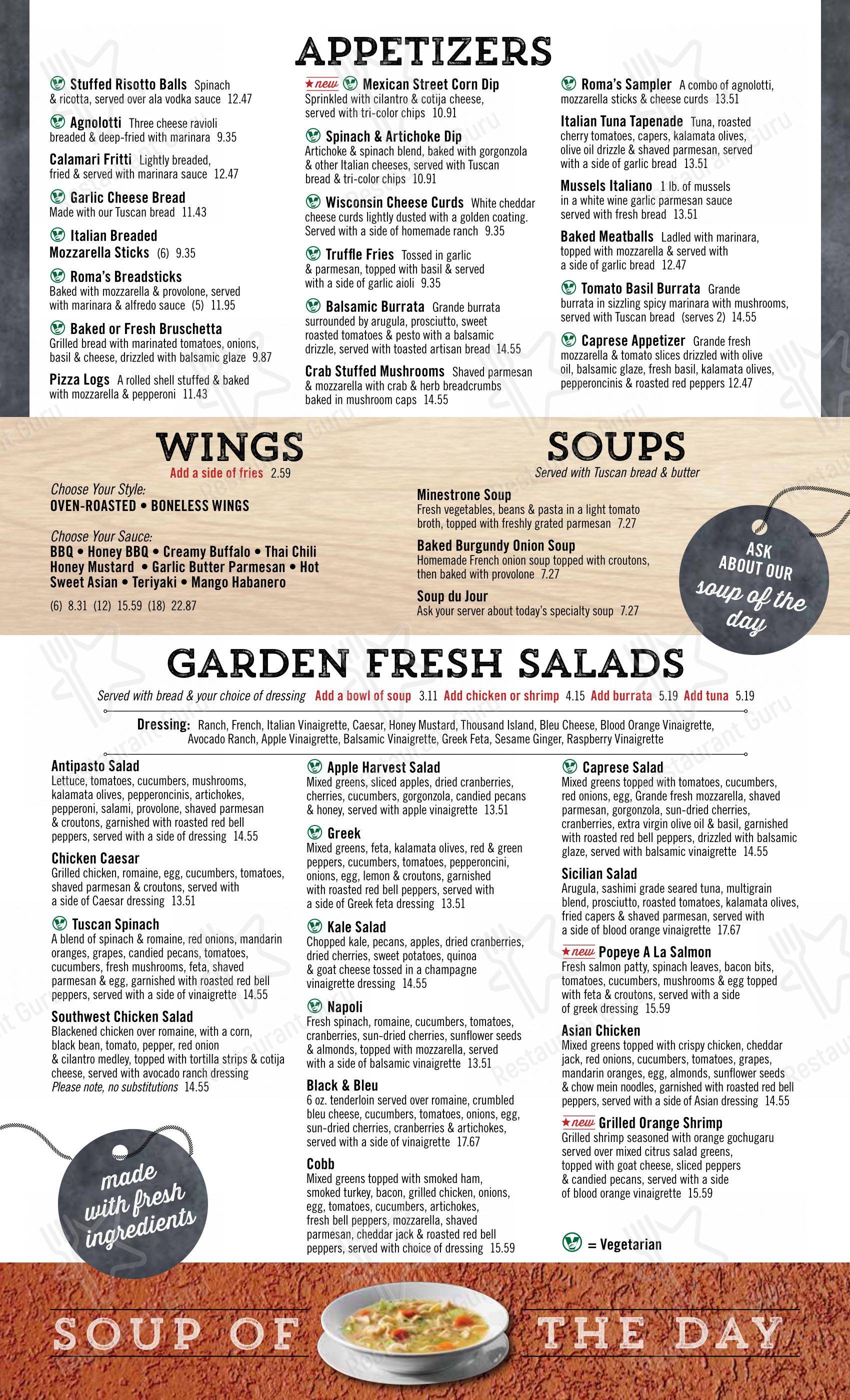 Menu at Ala Roma Pizzeria & Pub, Fond du Lac, 171 N Pioneer Rd