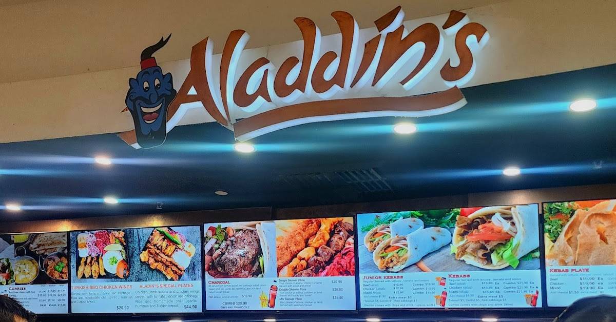 Menu at Aladdin's Kebab restaurant, Bankstown