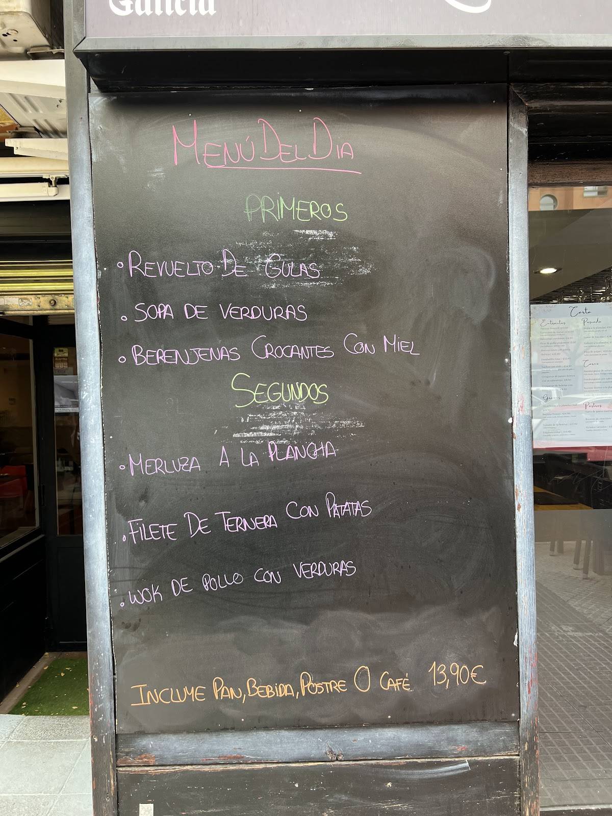 Carta de Restaurante Gabbia, Alcobendas