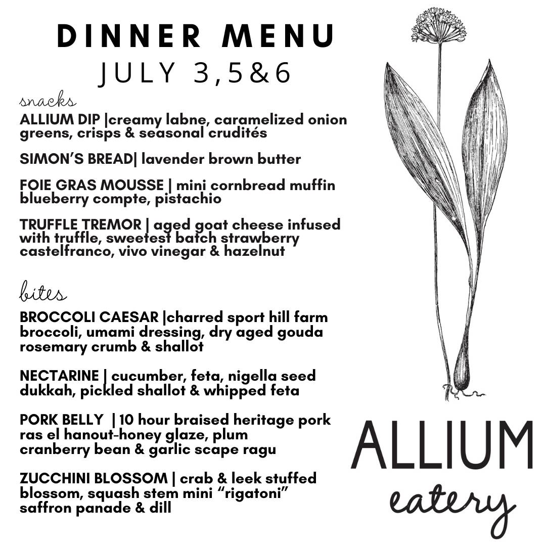 Carta del restaurante Allium Eatery, Westport