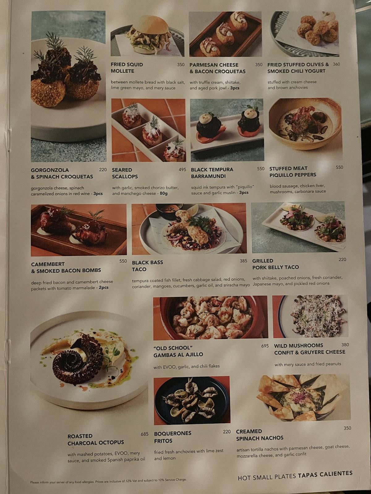 Menu at Alma Makati restaurant, Makati