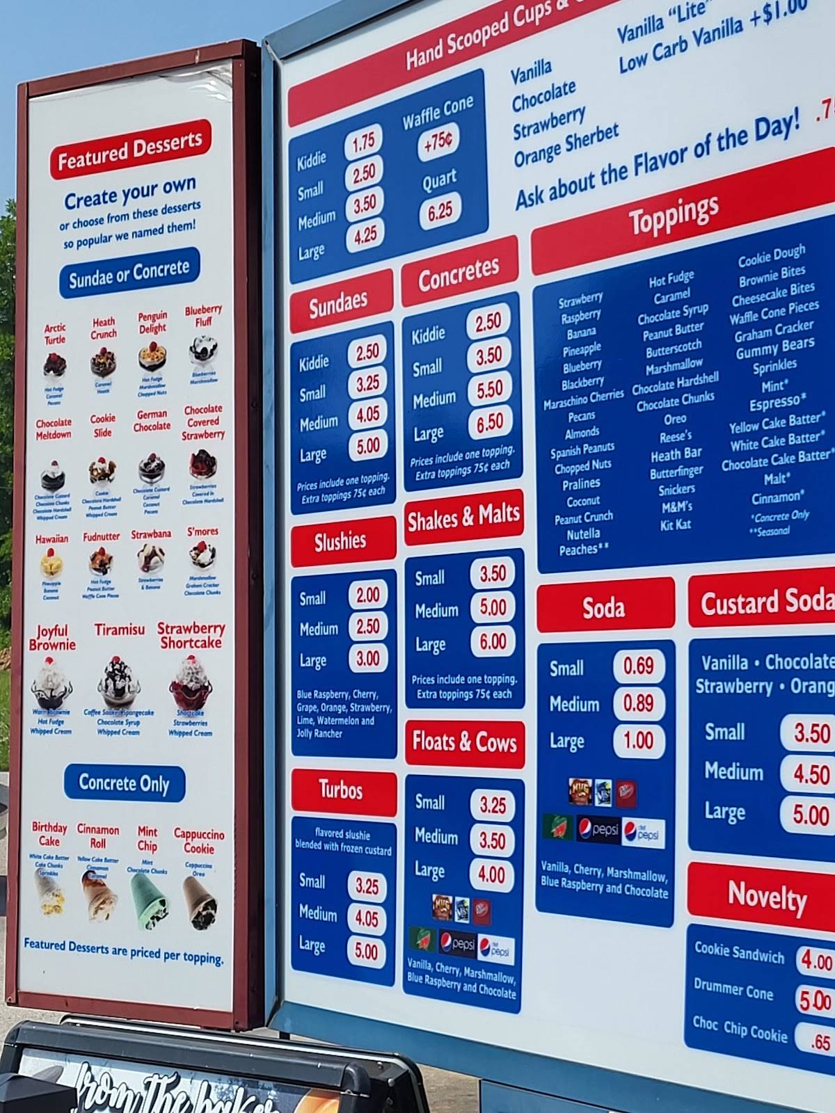 Menu at Shivers Frozen Custard & Coffee restaurant, Godfrey, Godfrey Rd