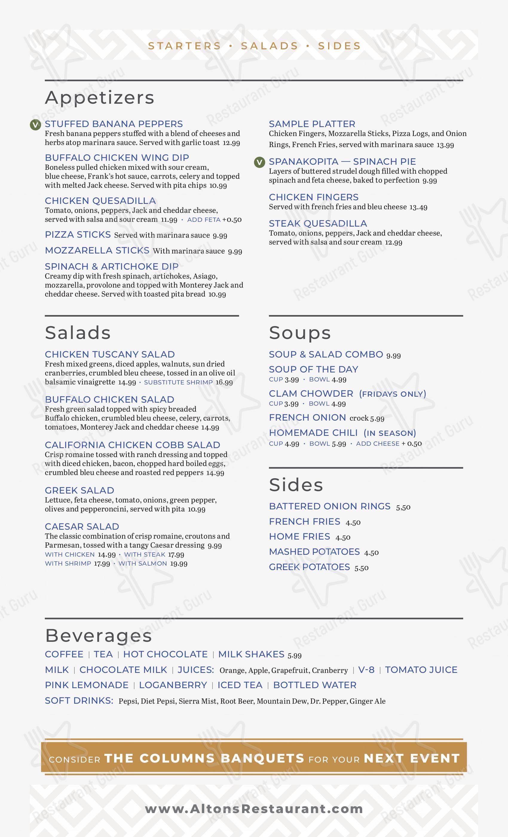 Menu at Alton's Restaurant - Transit Rd, Elma, Transit Rd