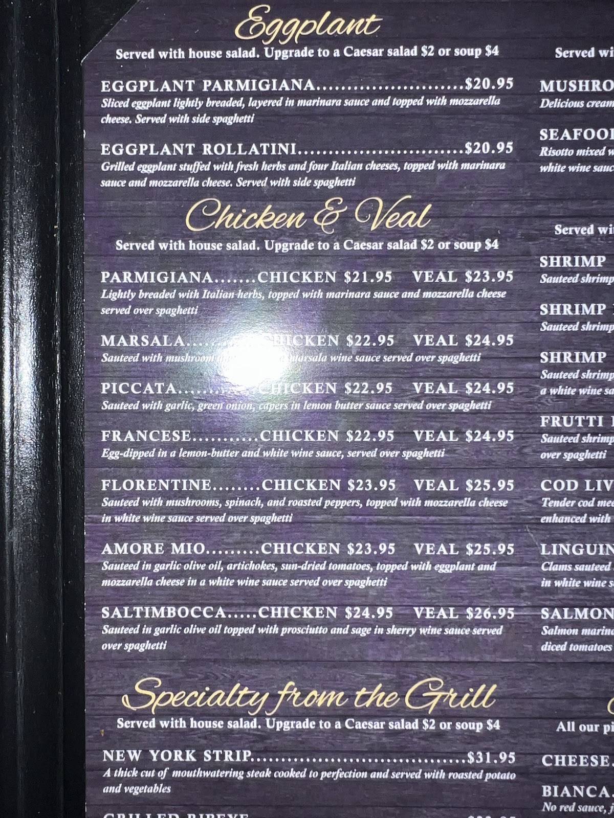 Menu at Amore Italian Ristorante pizzeria, Clermont