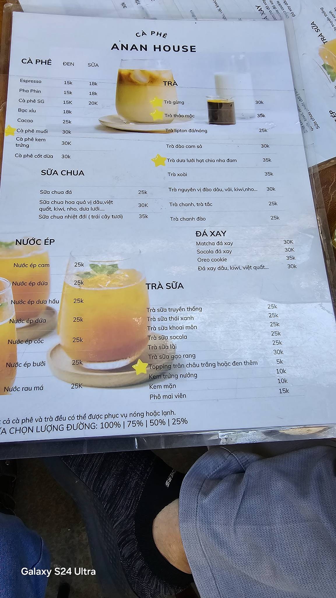 Carta del café Anan house cà phê, Đà Nẵng