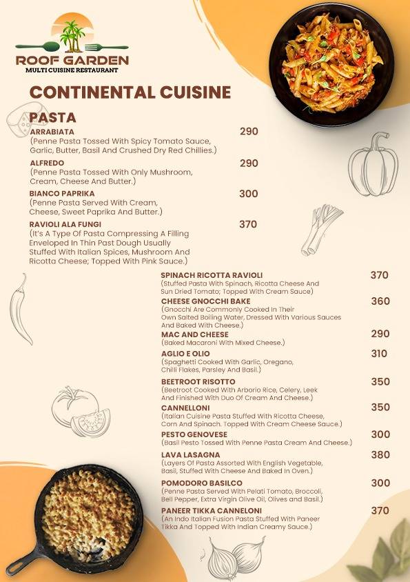 Menu at ROOF GARDEN RESTAURANT, Anand