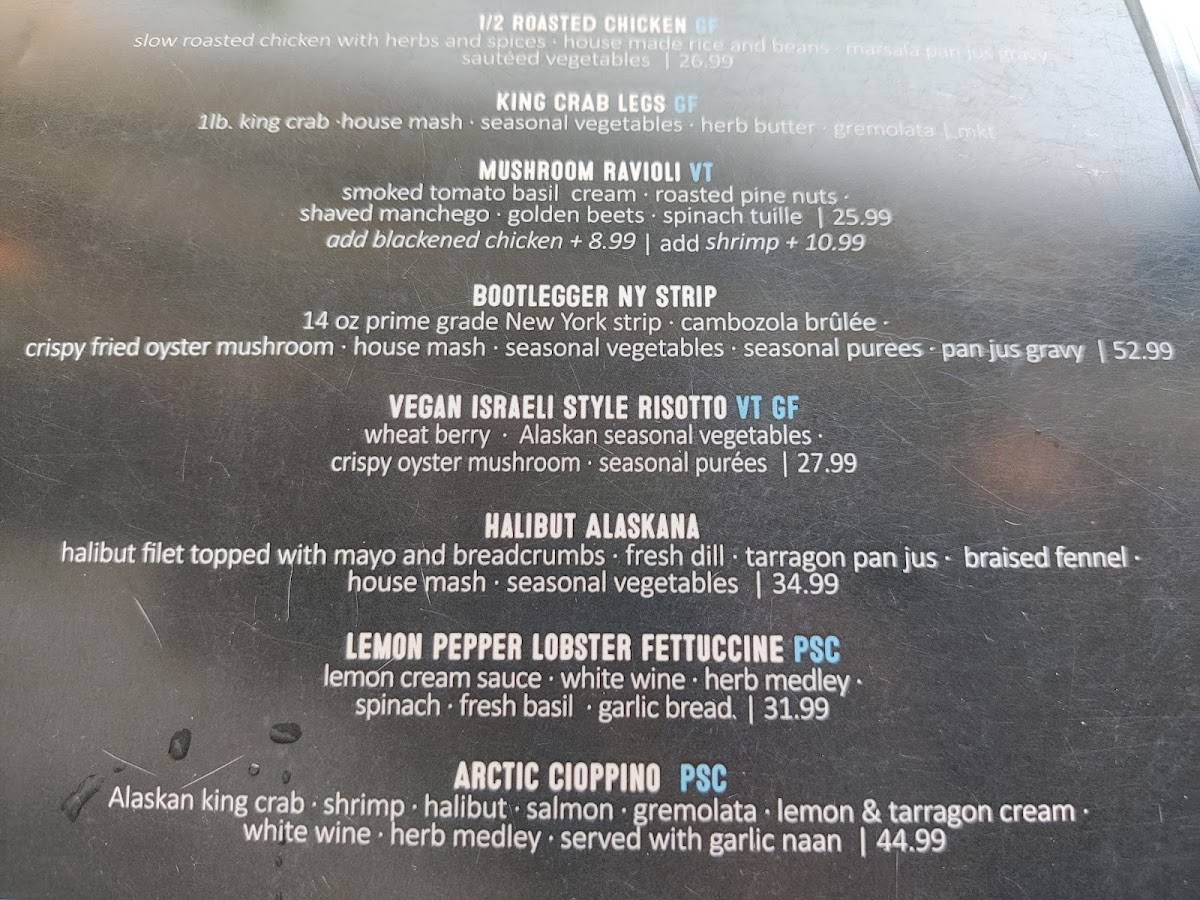 Menu at Tent City Taphouse pub & bar, Anchorage