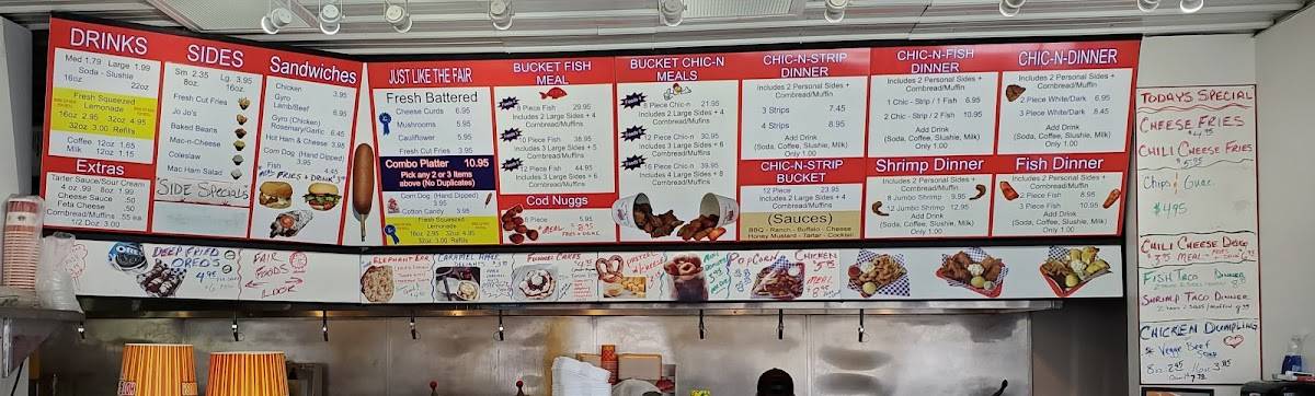 Menu at Anderson's Chic-n-Fish restaurant, Chippewa Falls