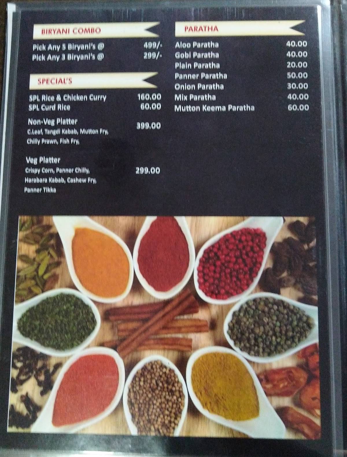 Menu at Andhra Spice Restaurant, Vellore, X594+275