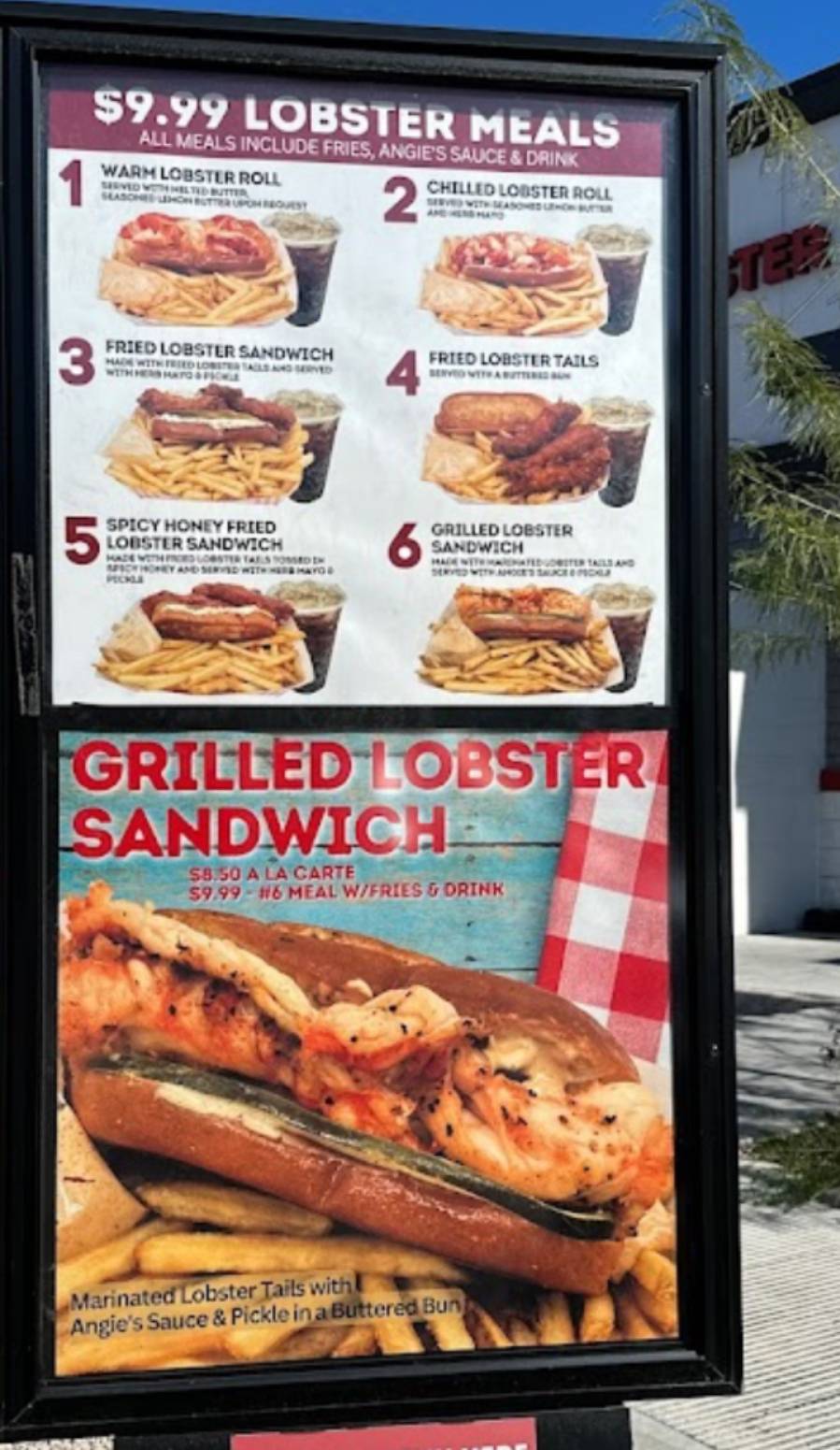 Menu at Angie's Lobster, Burger and Prime Grill restaurant, Mesa