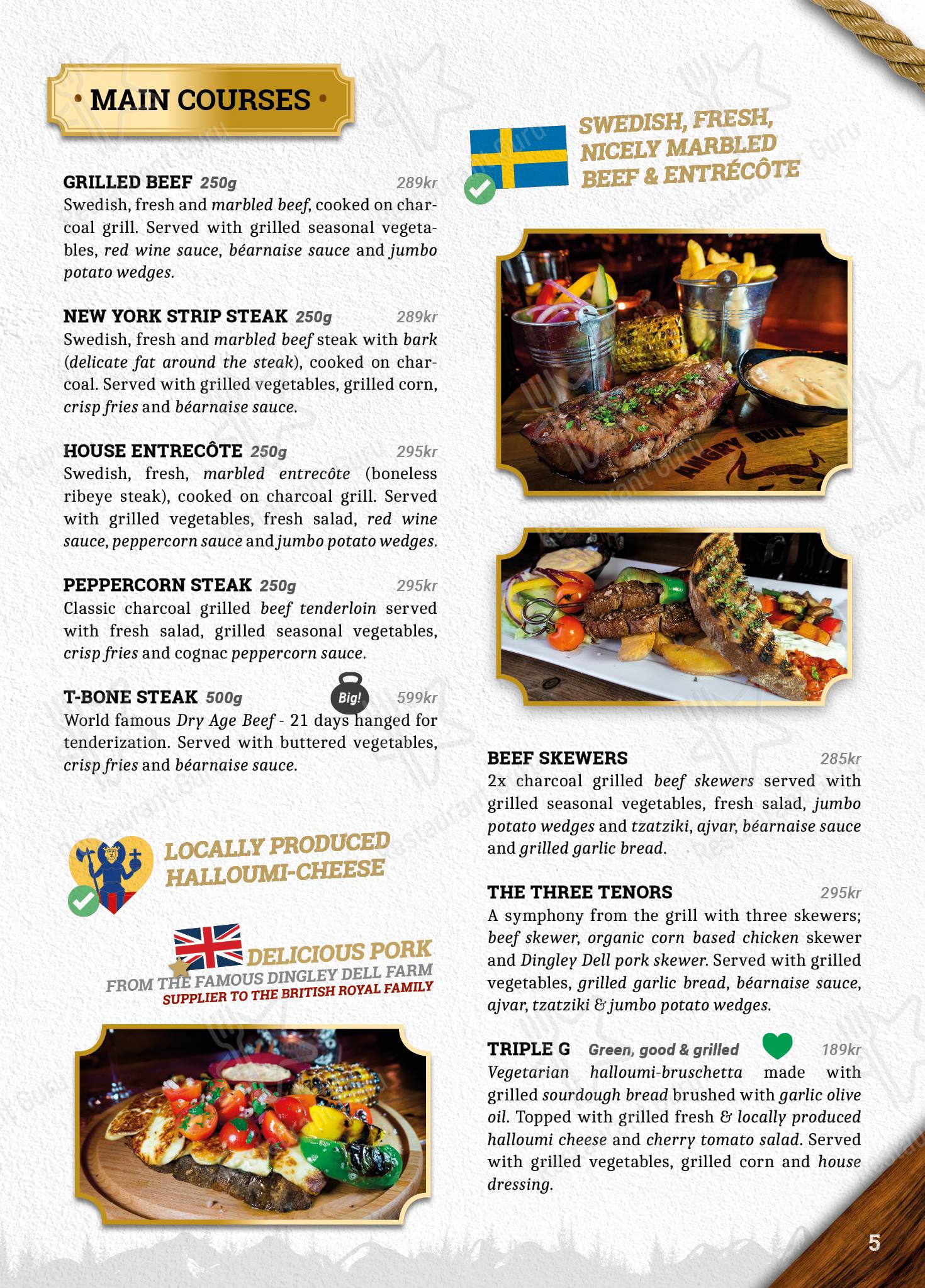 Carta de parrilla Angry Bull - Restaurang Norrköping, Norrköping ...