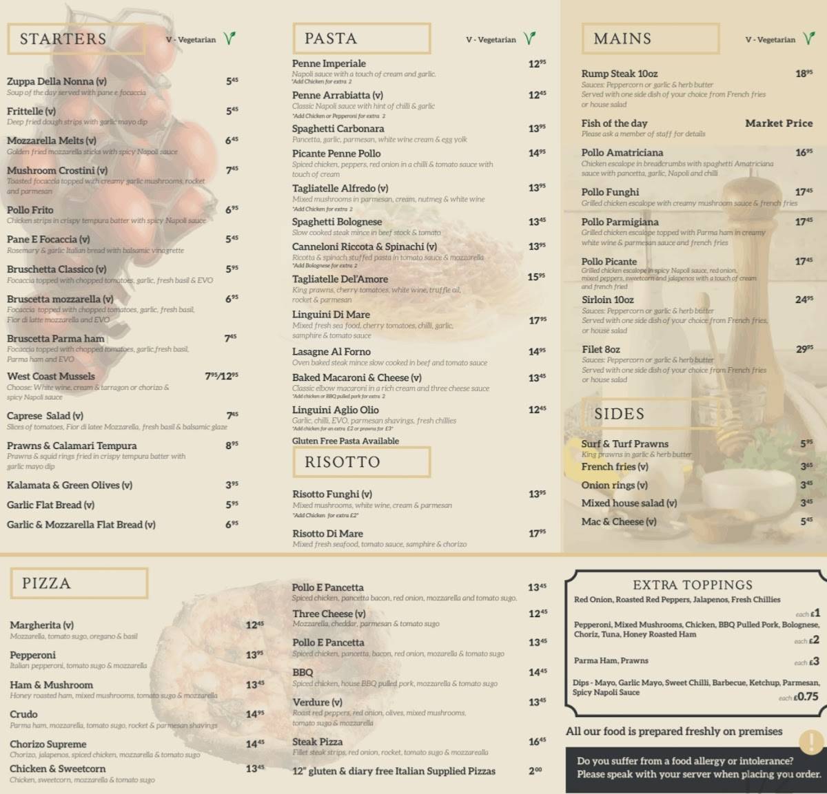 Menu at La Fortuna Restaurant and Pizzeria, Annan