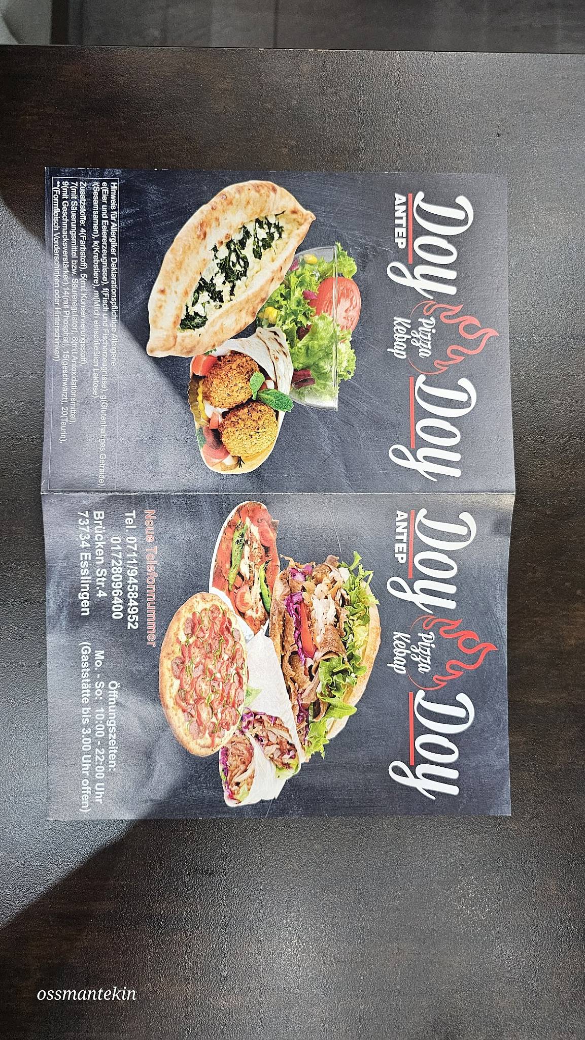 Speisekarte von Antep Pizza Kebap Doy Doy, Esslingen am Neckar