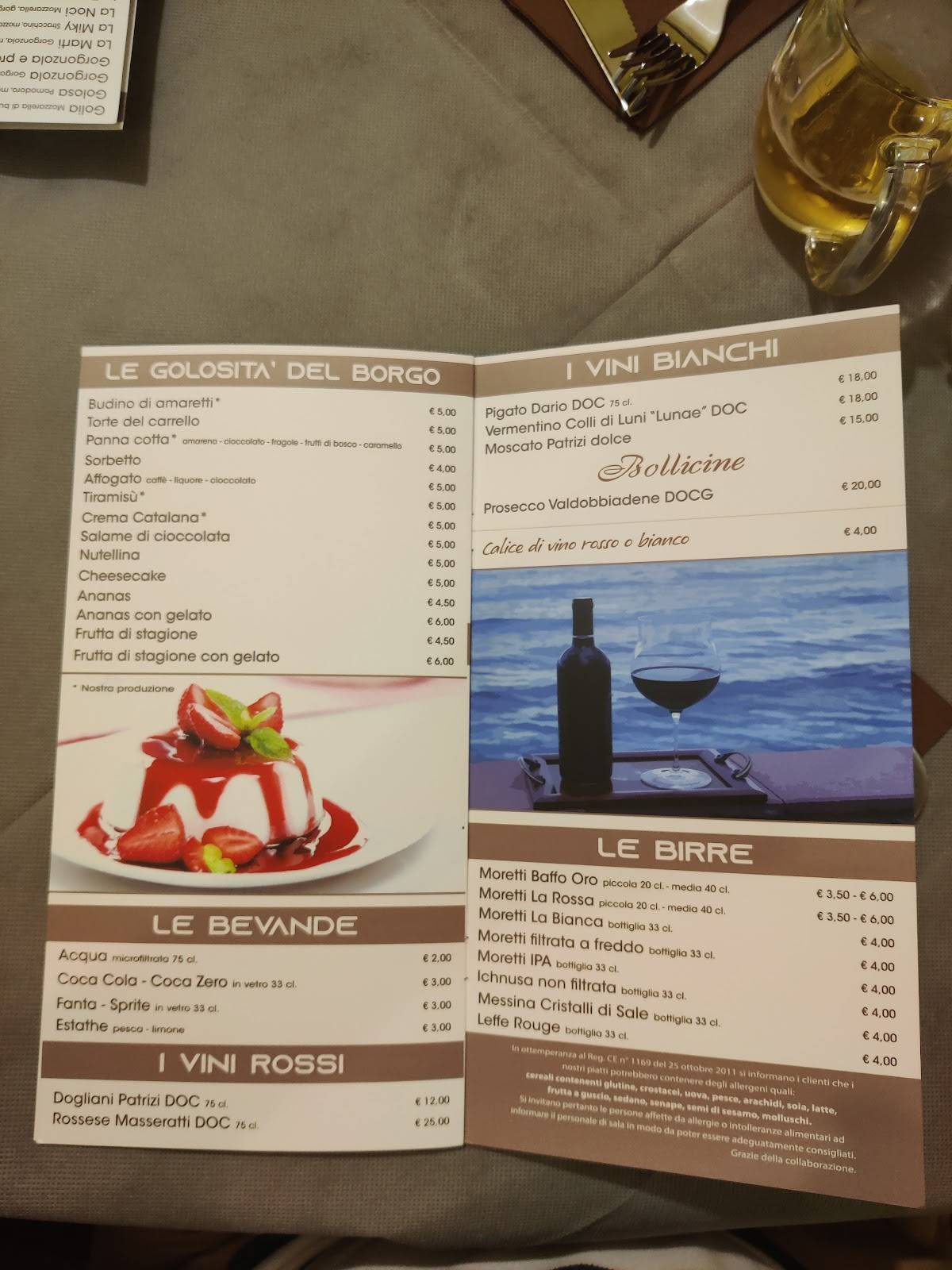Menu da Ristorante Pizzeria Antico Borgo, Genova