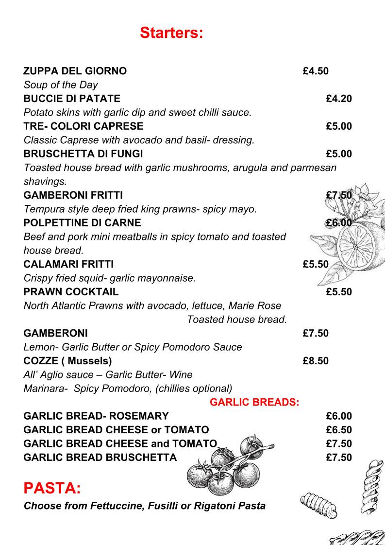 Menu at Aperitif restaurant, Sunderland