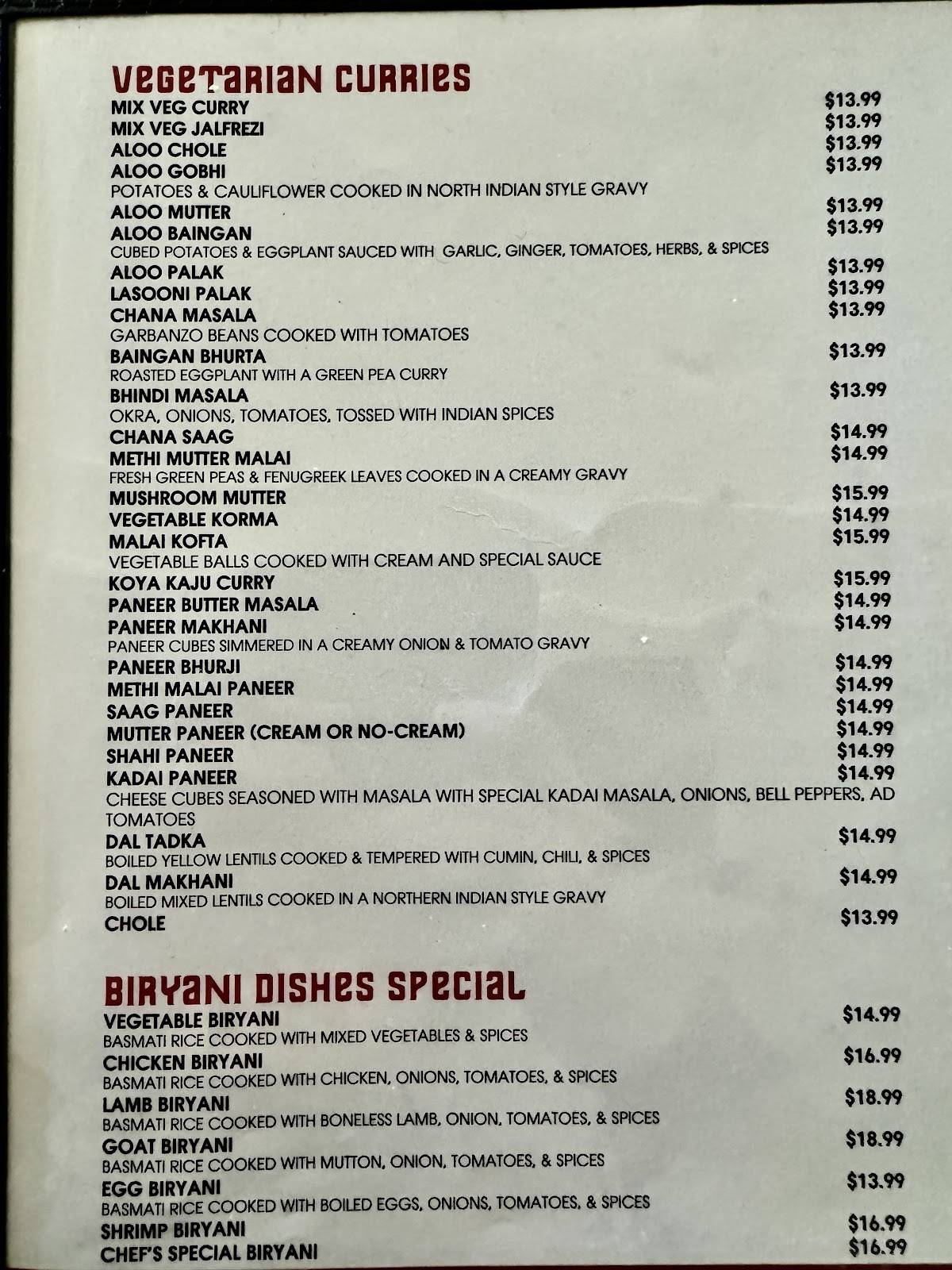 Menu at Apna Kitchen restaurant, East Ridge
