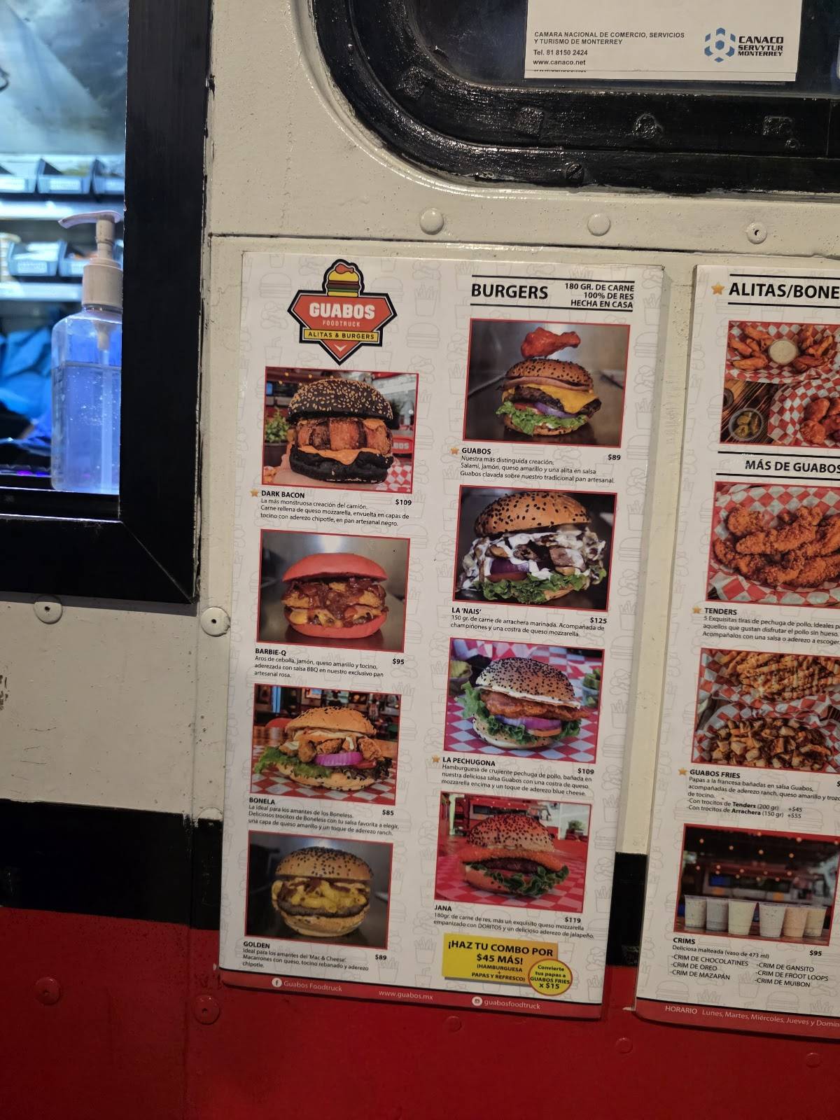 Carta del restaurante Guabos Foodtruck, Apodaca, Estardo Guajardo 408