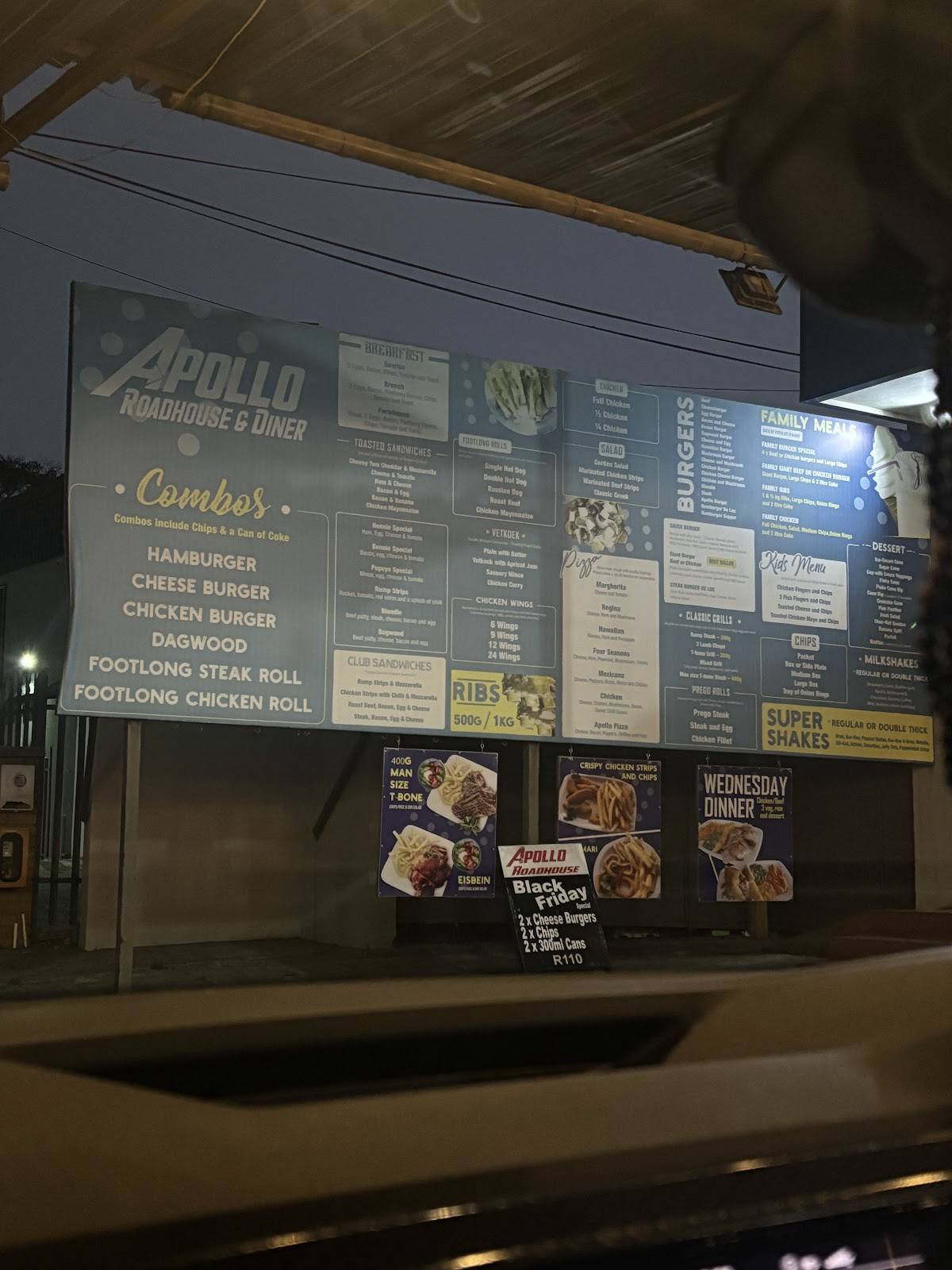 Menu at Apollo Roadhouse and Diner restaurant, Edenvale