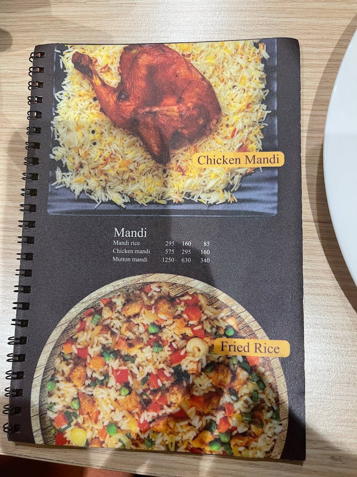 Menu at Arabian Majlis, Kottakkal