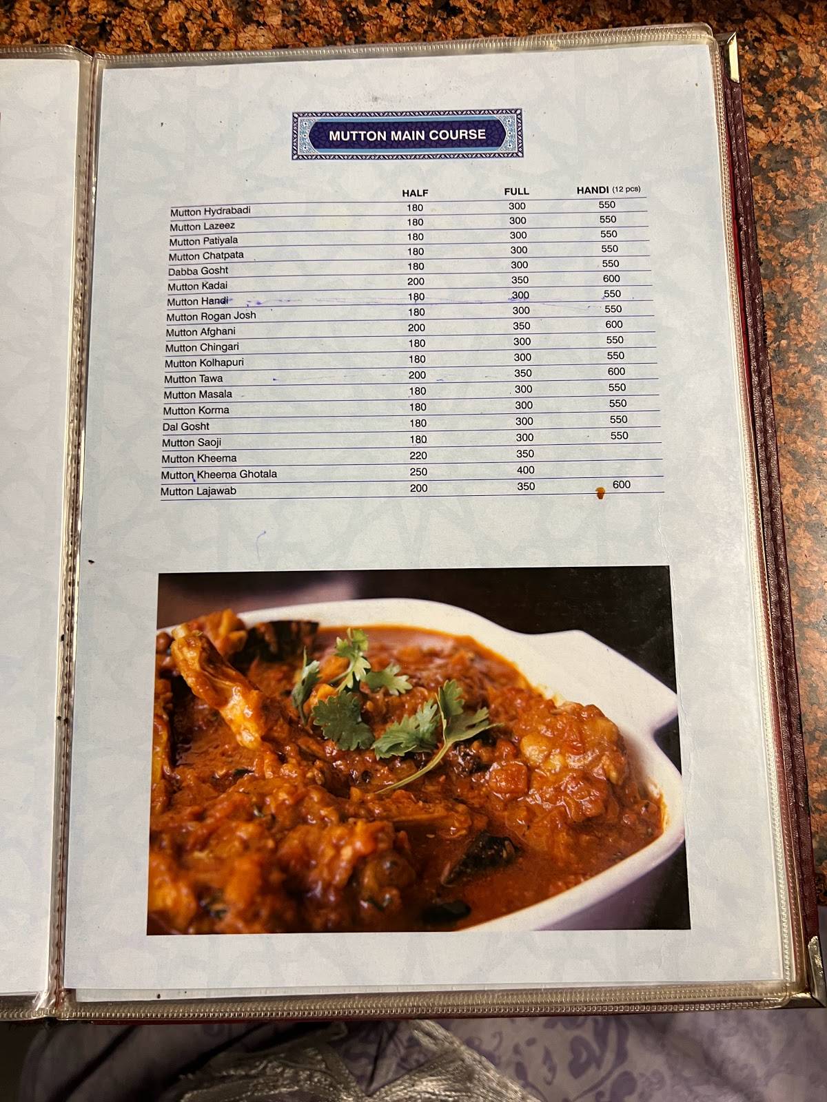 Menu at Arabian Tandoor, Nagpur