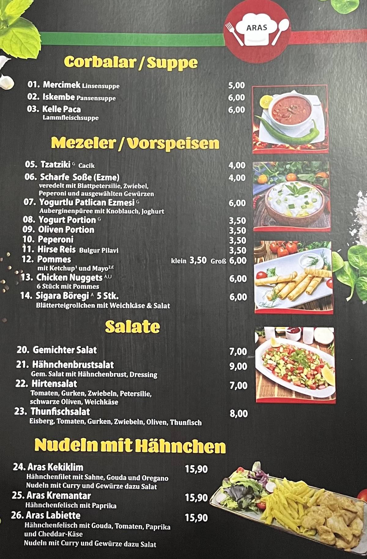 Speisekarte von Aras Restaurant, Gifhorn
