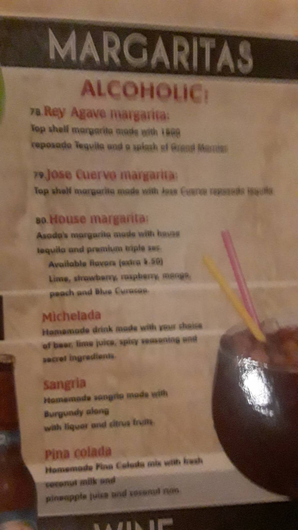 Menu at Asada Grill & Cantina restaurant, Highland, W 45th St
