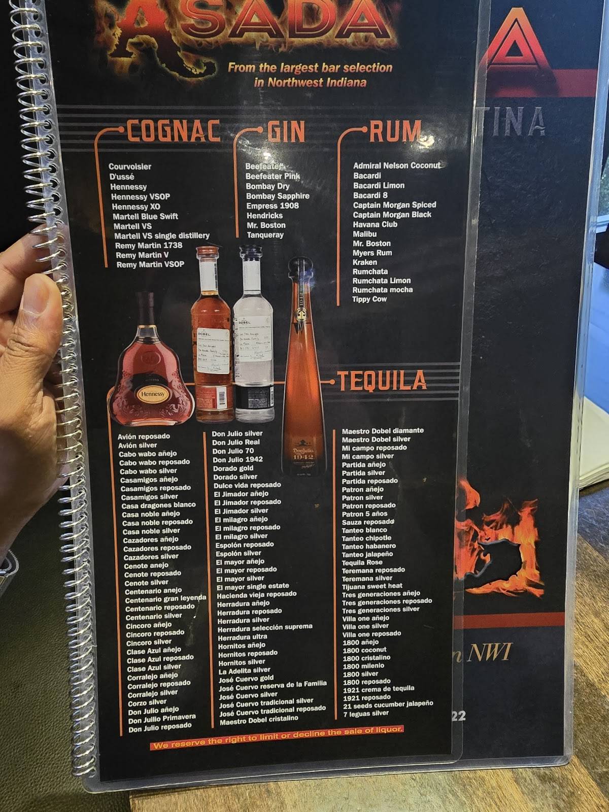 Menu at Asada Grill & Cantina restaurant, Highland, W 45th St