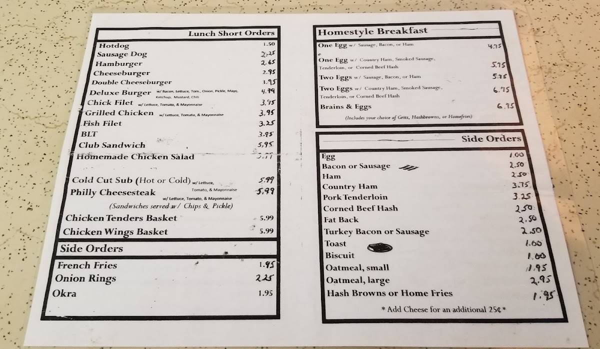 Menu at Ashley's Diner BBQ, Goldsboro