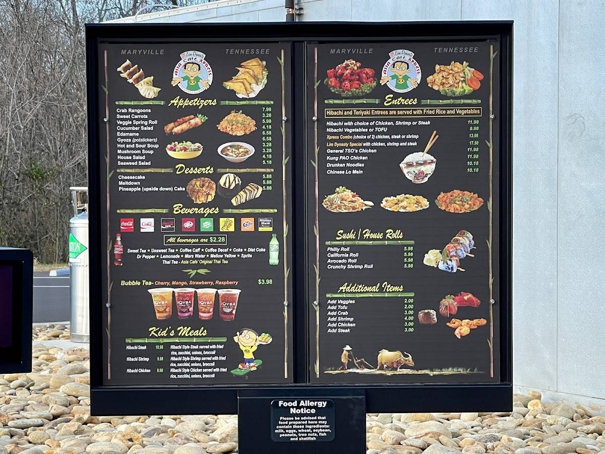 Menu at Asia Cafe Xpress - Maryville, Maryville