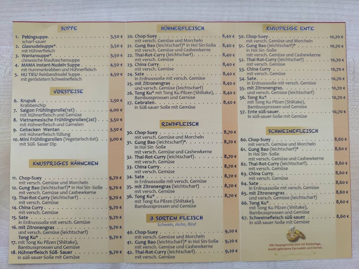 Speisekarte von Asia Imbiss Le restaurant, Ingolstadt, Niemeser Str. 15