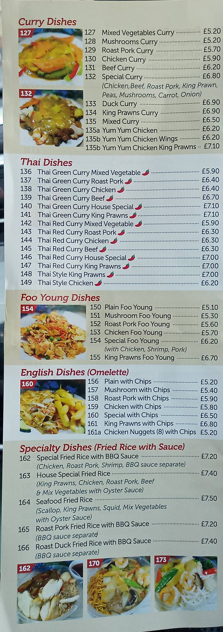 Menu at Asia Secret Recipes restaurant, March
