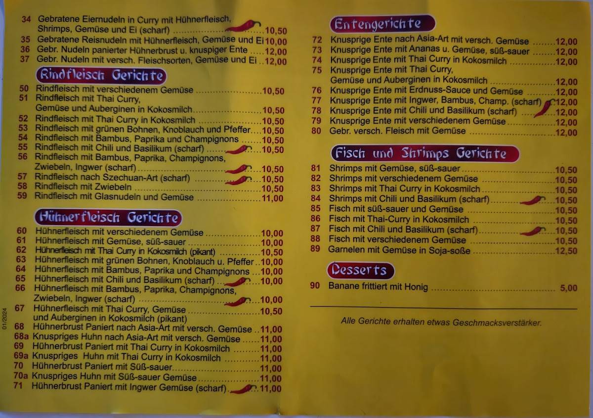 Menu at Asia Snack fast food, Bad Nauheim