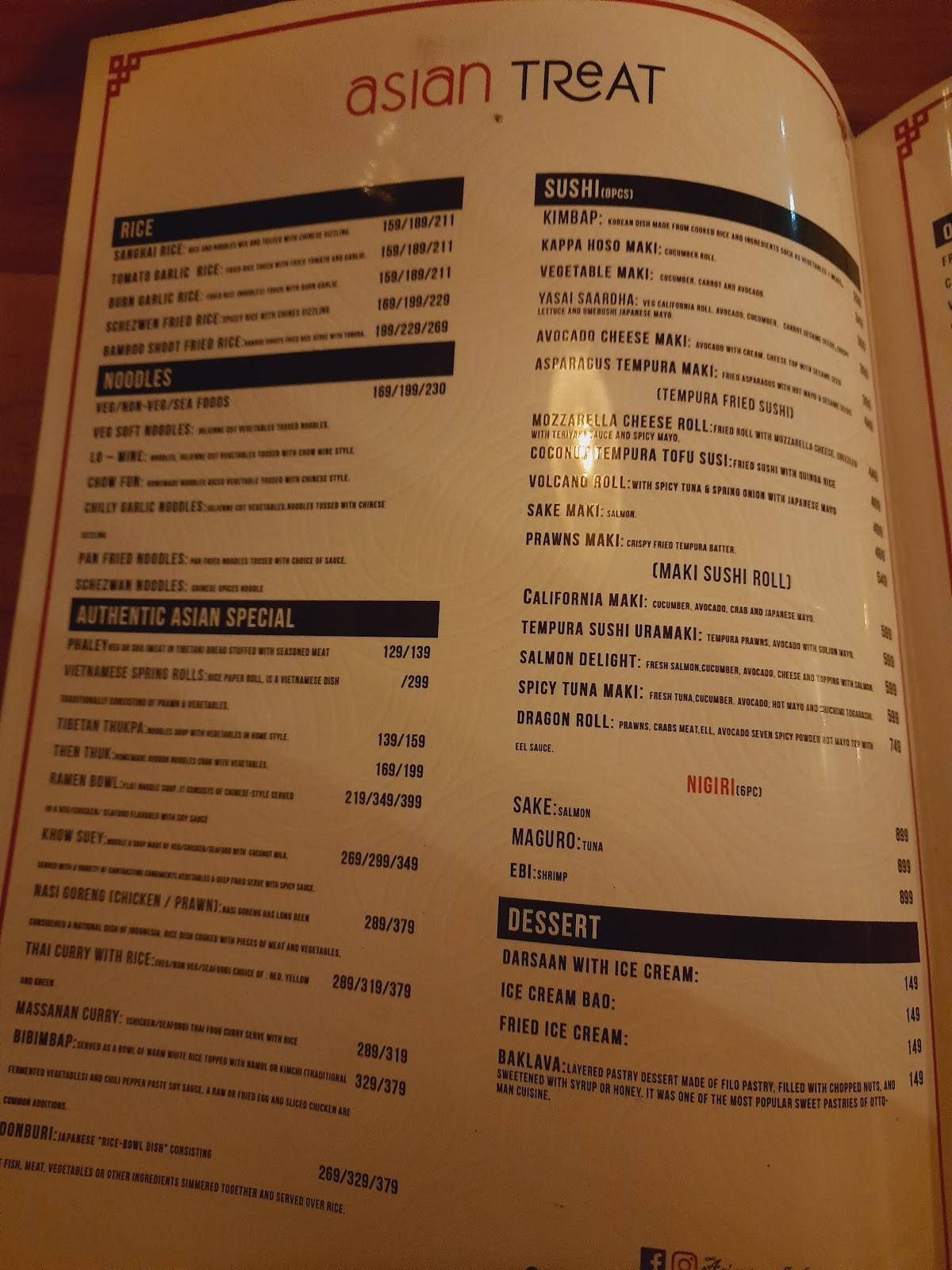 Menu at Asian Treat - Banjara hills (Modern Pan Asian Restaurant ...