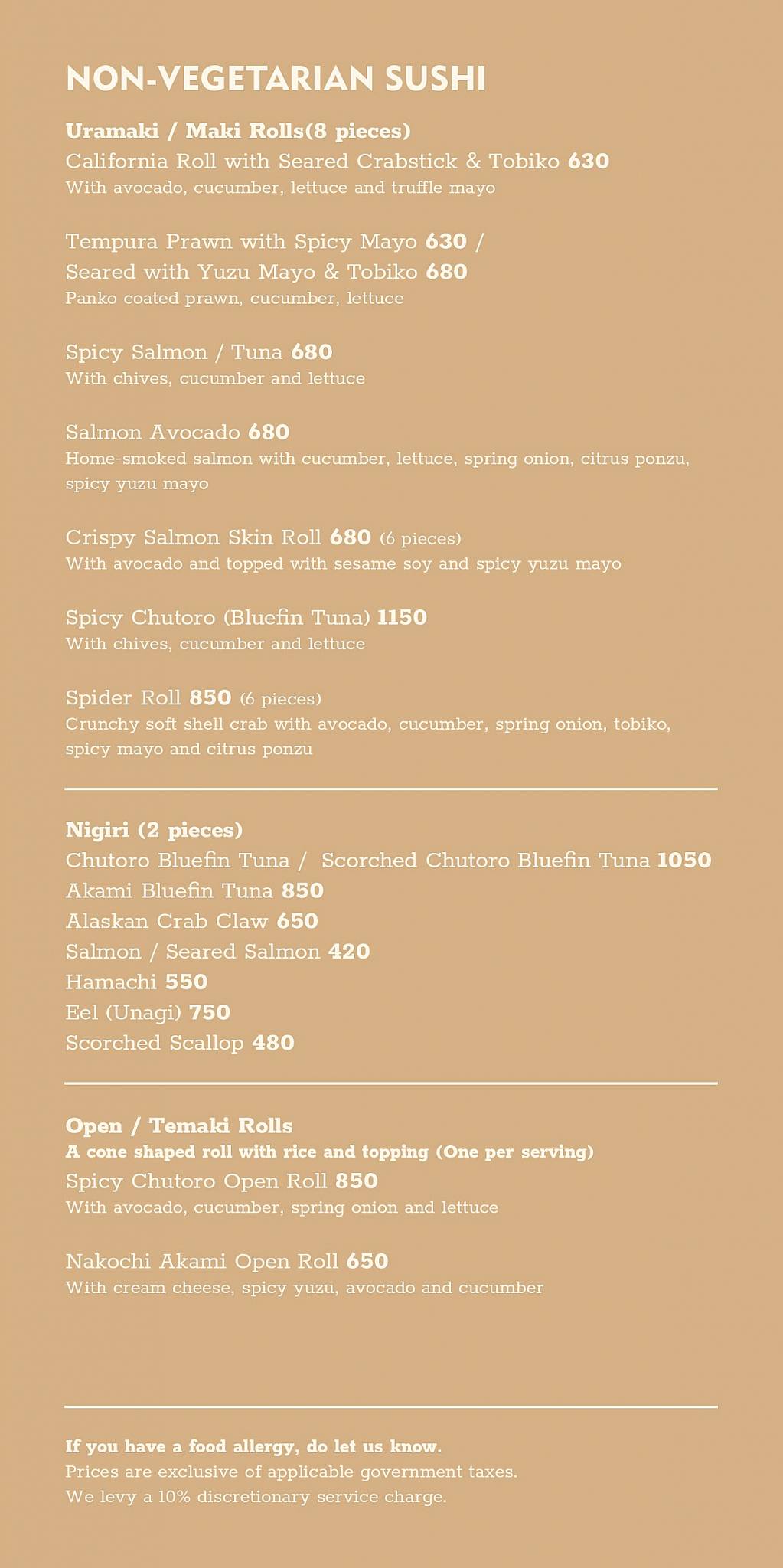 Menu at Izumi Assagao, Assagao