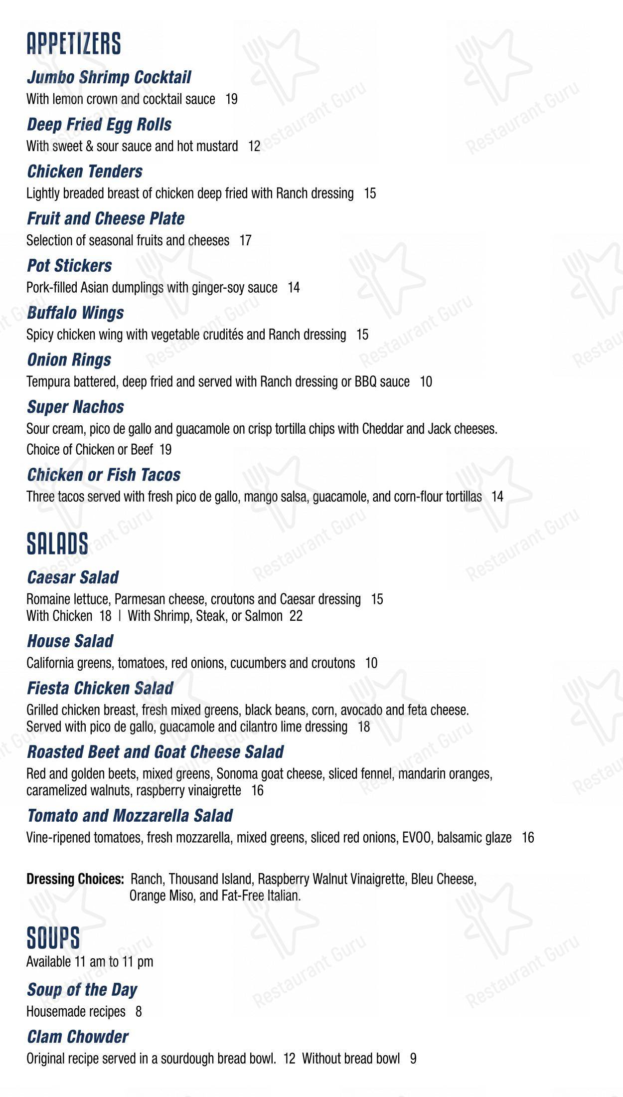 Menu at Atlantis Steakhouse, Reno