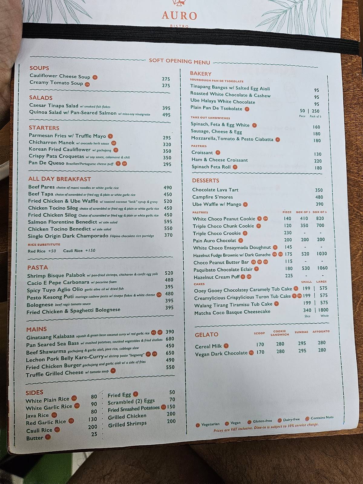 Menu at Auro Chocolate Bistro - Alabang restaurant, Muntinlupa