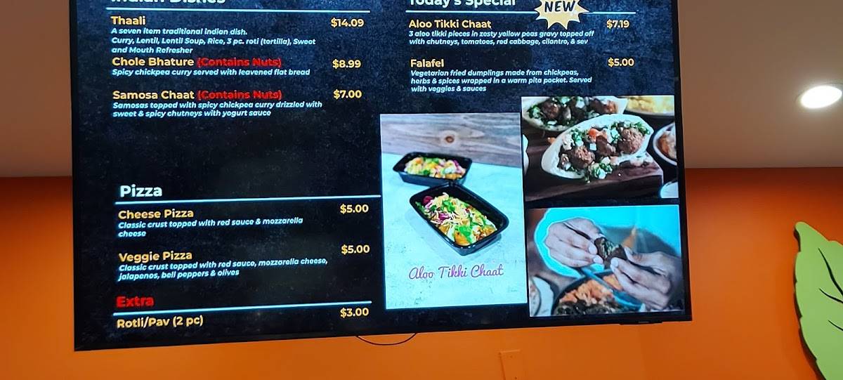Menu at BAPS Shayona Café cafe, Chino Hills