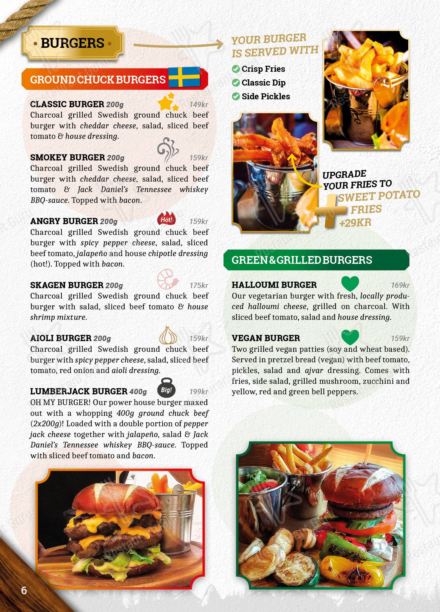 Carta de parrilla Angry Bull - Restaurang Norrköping, Norrköping ...