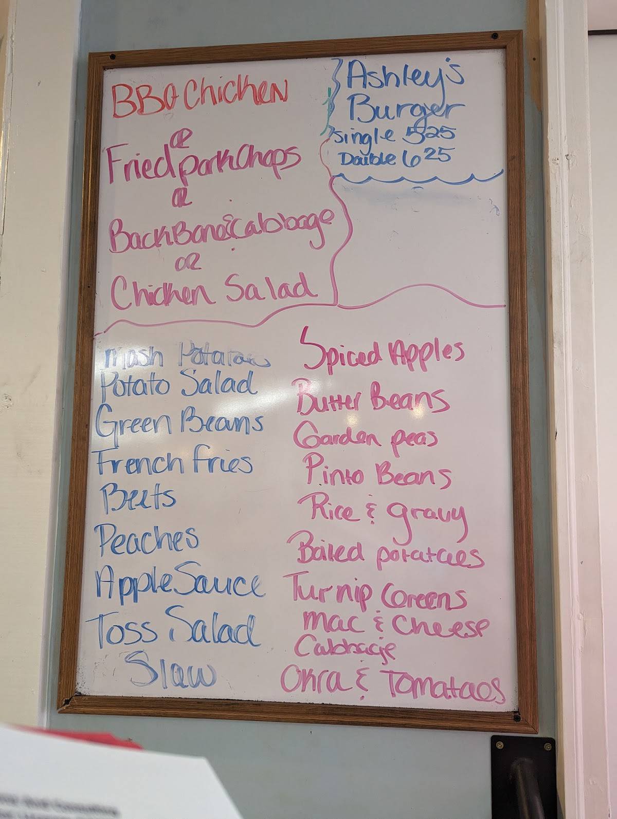 Menu at Ashley's Diner BBQ, Goldsboro