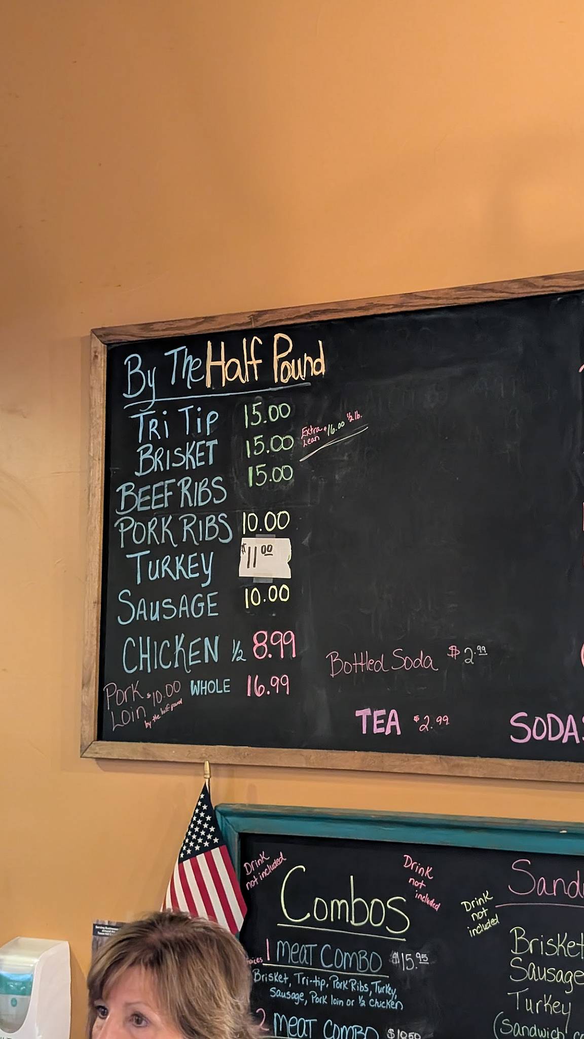 Menu at Backwoods BBQ, Fredericksburg