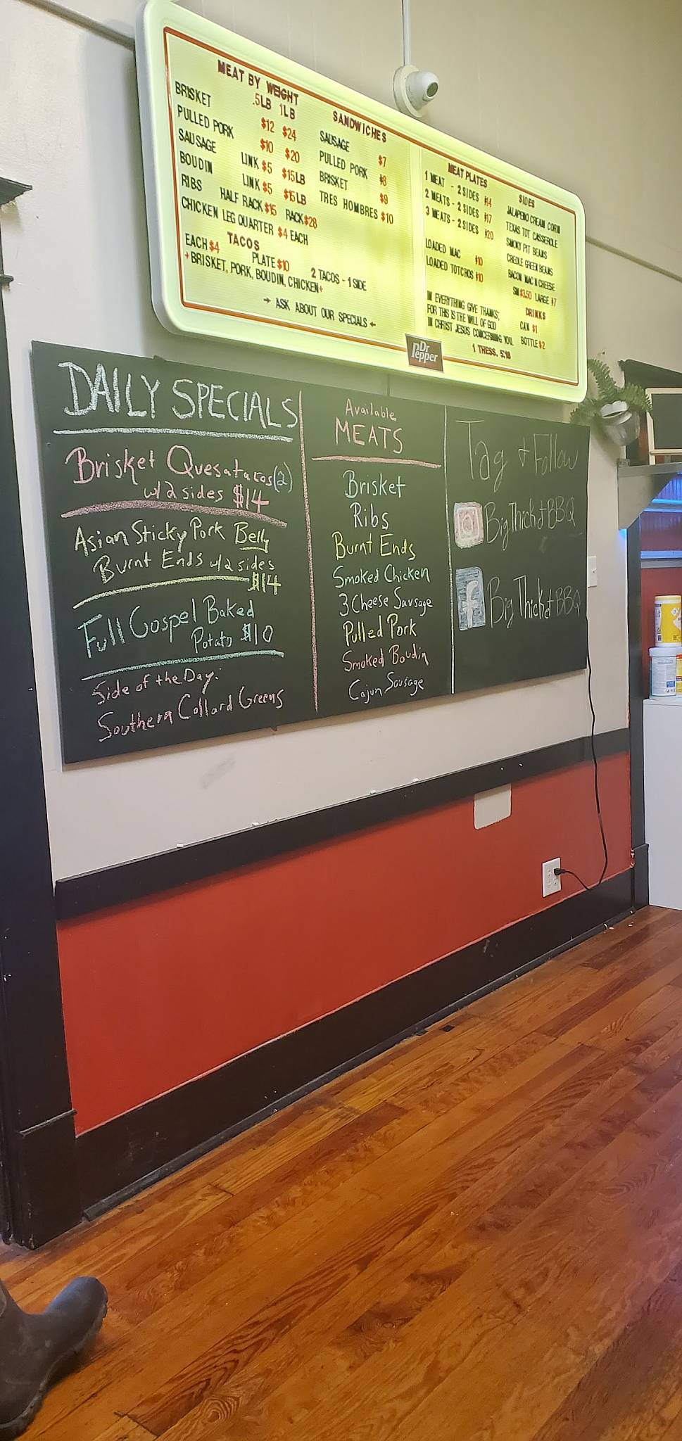 Menu at Big Thicket BBQ, DeRidder
