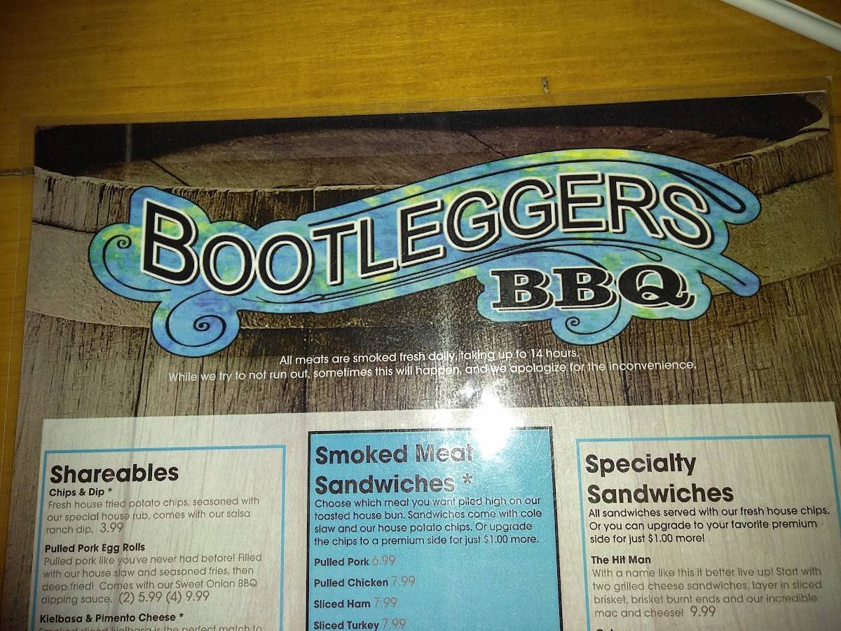 Menu at Bootleggers BBQ, West Plains