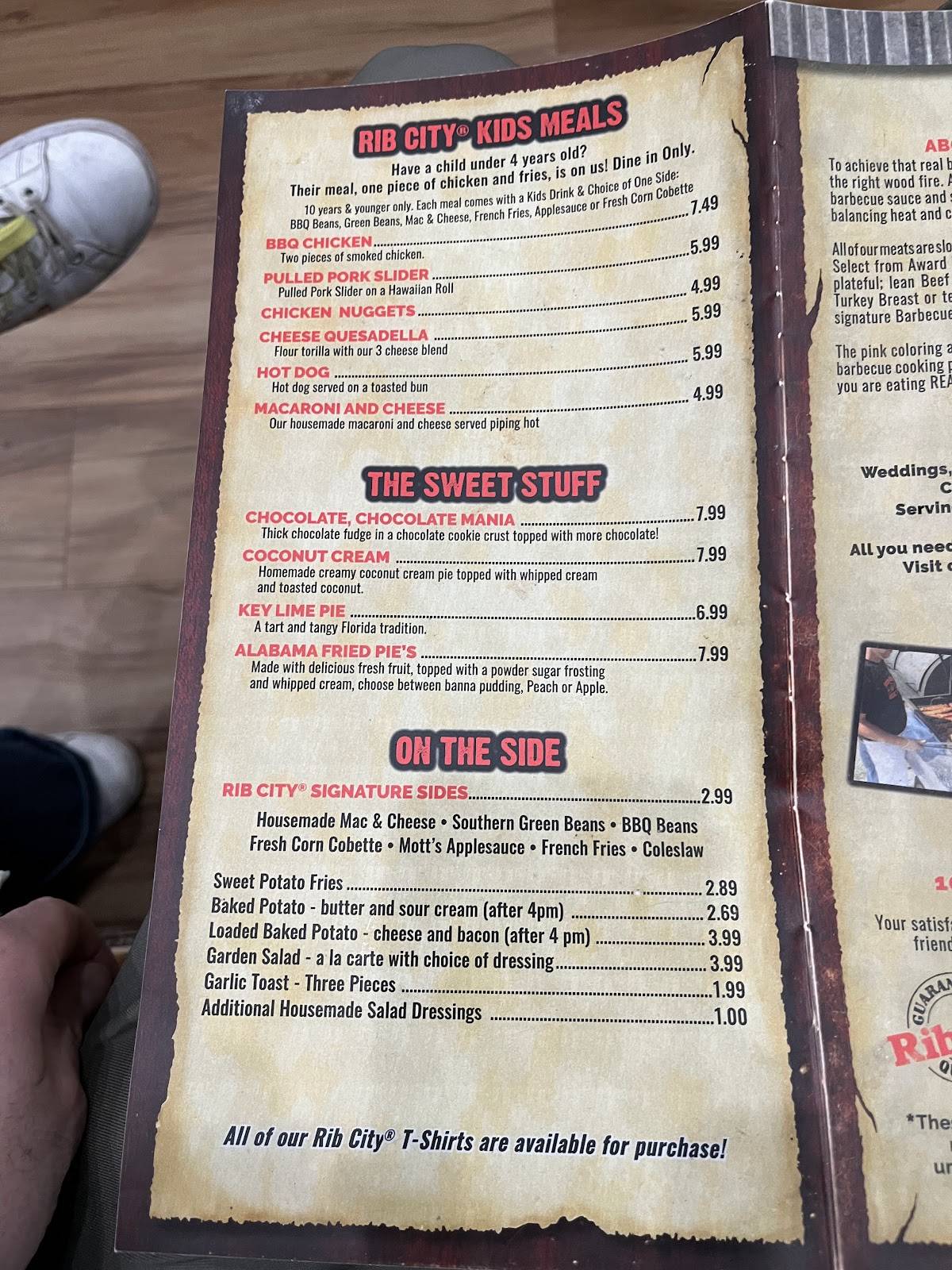 Menu at Rib City - ST RD. 80 BBQ, Fort Myers, FL-80