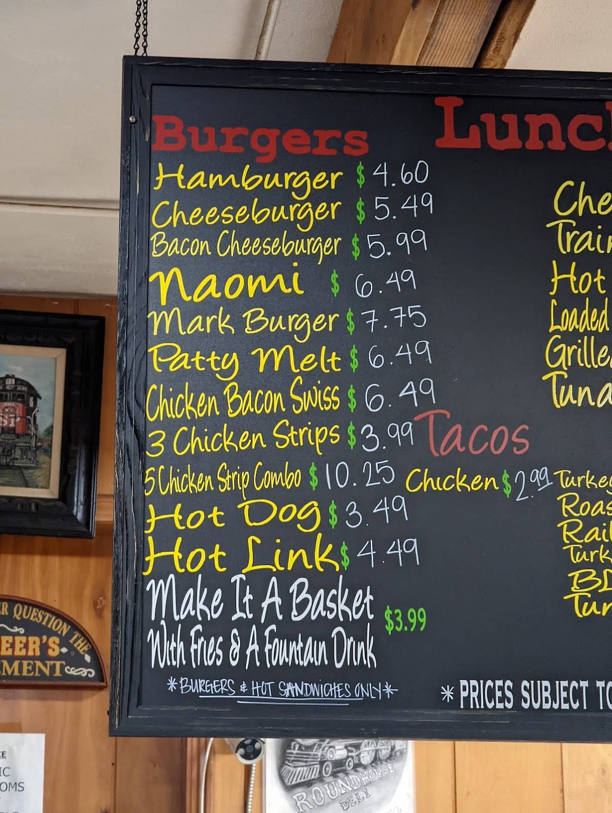 Menu at Roundhouse Deli BBQ, Roseville